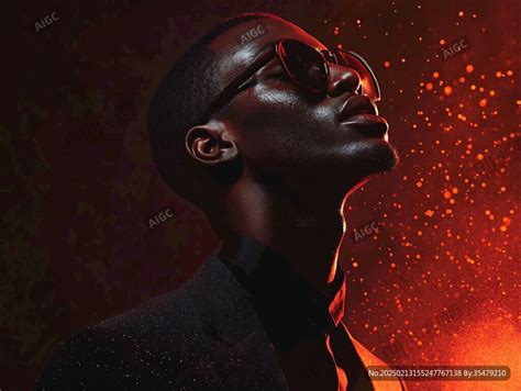 Ai创作图红色酷炫 红黑炫酷暗黑秀场风 红黑大气 合成炫酷风格 帅气黑人 红黑效果 红金系质感海报 质感合成风 红黑风格 眼镜创意 黑红渐变 暗红色视彩色 黑红kv 创意奢侈品 光感潮流