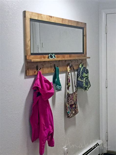 Entry Mirror With Hooks Rectangle Entryway Decorative Wall Mirror With