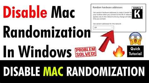 How To Disable Mac Randomization In Windows 1110 And 8 Youtube