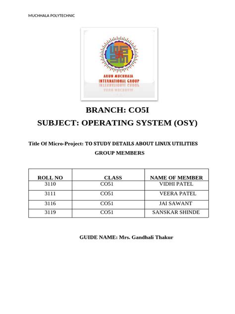 Osy Microproject 1 Pdf Command Line Interface Software
