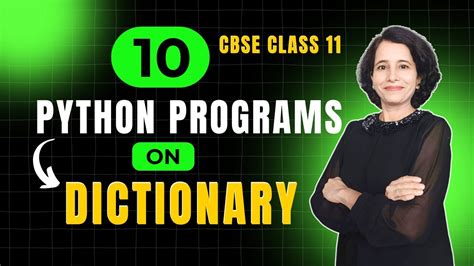 Python Dictionary Important Programs Cbse Class 11 Computer Science English Youtube