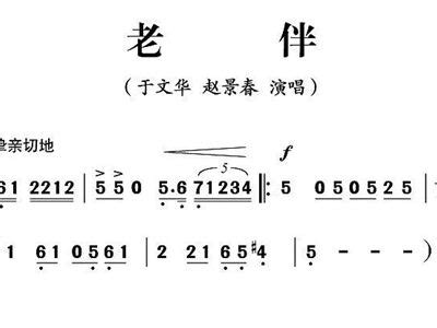 老伴 于文华 赵景春 歌谱 简谱