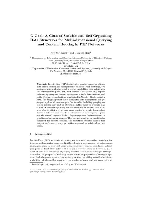 Pdf G Grid A Class Of Scalable And Self Organizing Data Structures For Multi Dimensional
