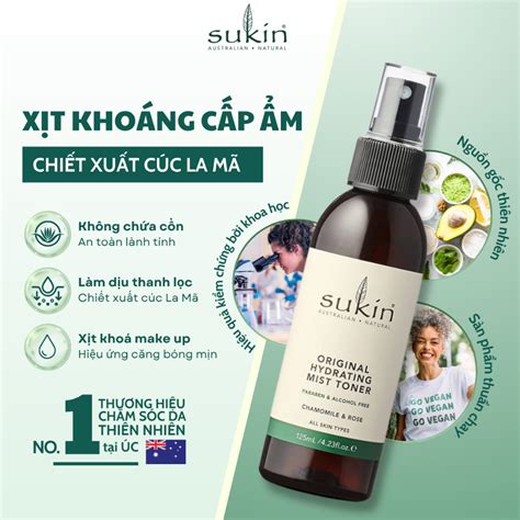 Xịt Khoáng Dưỡng Ẩm Chiết Xuất Cúc La Mã Thanh Lọc Làm Dịu Da Sukin