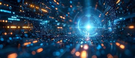 Blue Cybernetic Interface Futuristic Digital Realm Concept Technology Cybernetics Futurism