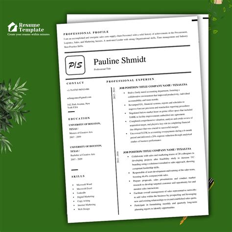 Comprehensive Resume Template Instant Download Complete Res Inspire