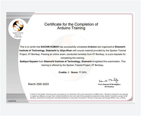 Sachin Sharma On Linkedin I Have Successfully Completed Arduino