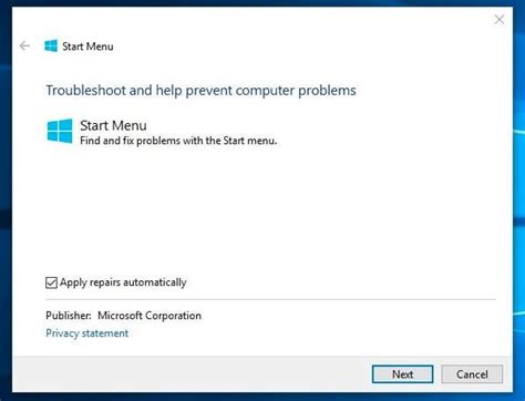 Fix Windows 10 Start Menu Problems Using Dedicated Troubleshooter