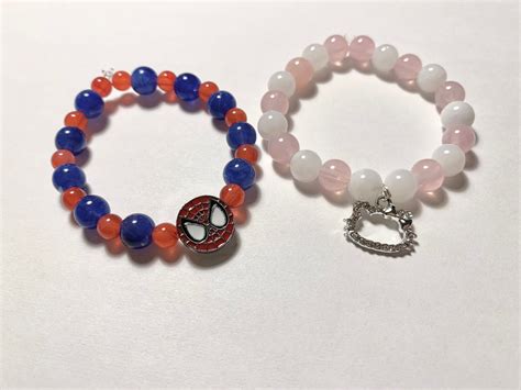 Matching Hello Kitty And Spider Man Beaded Bracelets Etsy