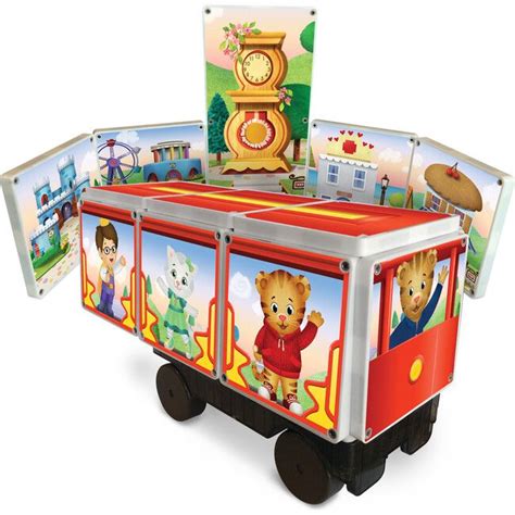 Daniel Tigers Neighborhood Ride Along Trolley Magna Tiles Structure Set Createon Magnetic