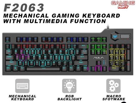 Promo Produk Ori Keyboard Gaming Multimedia Mechanical Aula F Rgb Macro Software