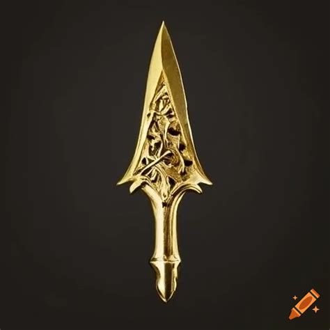 Gothic Steel Arrowhead With Gold Trim