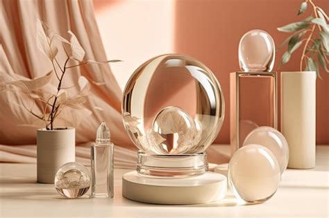 Premium Photo Table Showcasing A Variety Of Glass And Metal Objects