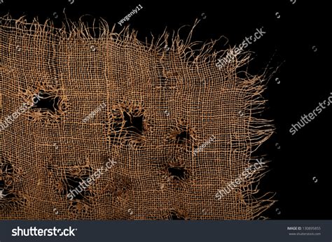 Torn Burlap Decayed Ragged Linen Fabric The Isolation Of Each Cell