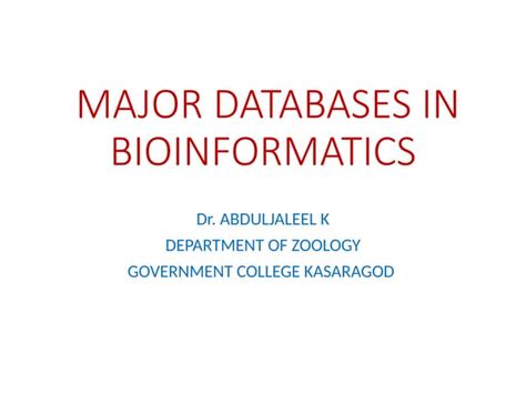 swiss prot database pptx databases computer software and applications