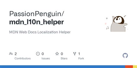 github passionpenguin mdn l10n helper mdn web docs localization helper