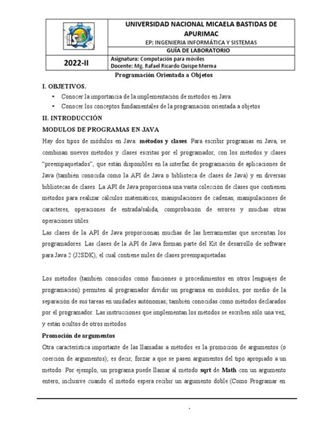 Guia Programacionorientadoobjetos Final Pdf Java Lenguaje De Programación Objeto