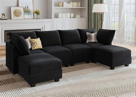 Honbay Modular Sectional Sofa With Storagevelvet U Shaped