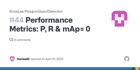 performance metrics p r and map 0 · issue 44 · xinzelee
