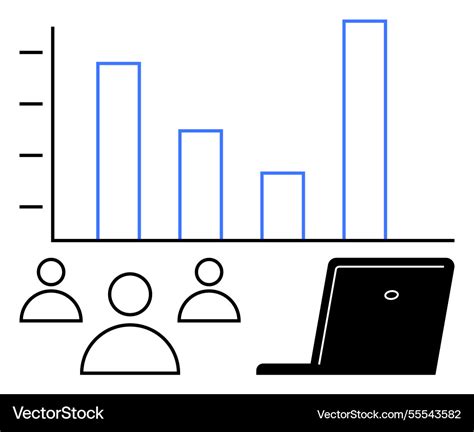 Team Assessing Data Insights Using Bar Graphs Vector Image