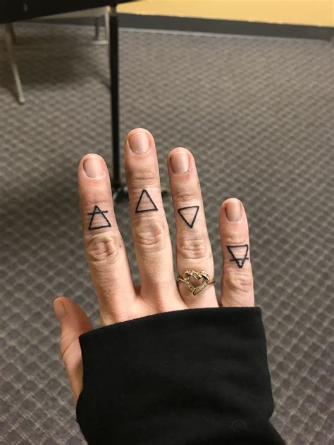 Alchemical Elements Finger Tattoos Knuckle Tattoos Finger Tattoos
