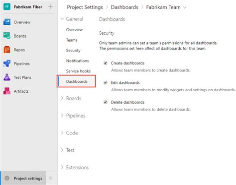 設定團隊成員的儀表板權限 azure devops microsoft learn