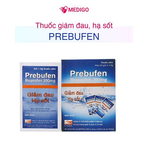 Thuốc Giảm đau Hạ Sốt Cho Trẻ Em Prebufen Hộp 20 Gói X 1 5g