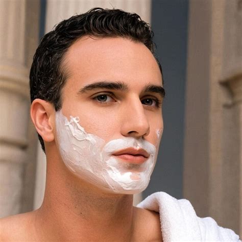 Man Applying Shaving Cream Premium Ai Generated Image