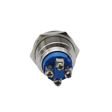 YUMO JS22F 11EW12VS Screw 22mm Flat Head Momentary Push Button Switch DC12V Metal Push Button