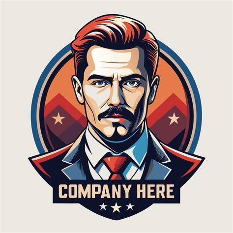 A Man With A Mustache And Mustache In A Suit And Tie 55340192 Vector Art At Vecteezy