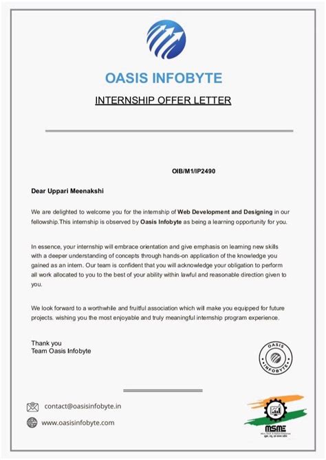 Meenakshi Uppari On Linkedin Oasisinfobyte Internship Webdevelopment Newbeginning