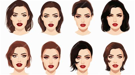 Una Serie De Diferentes Caras De Mujeres Con Diferentes Expresiones