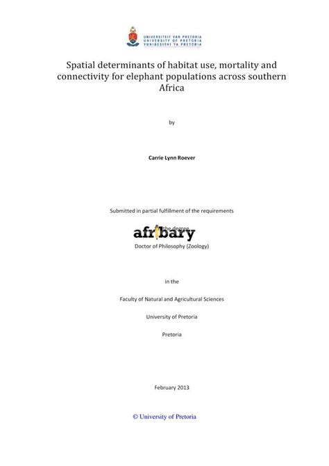 Spatial Determinants Of Habitat Use Mortality And Connectivity For