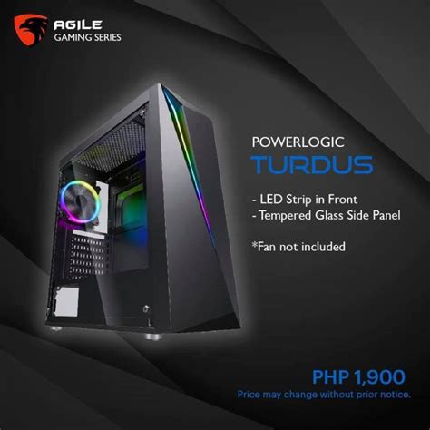 Powerlogic Agile Turdus Tg Atx Computer Case Black Lazada Ph