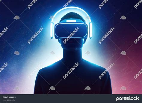 تصویر شطرنجی مرد با عینک و هدفون واقعیت مجازی متاورس شبکه عصبی نور آبی نئون فناوری‌های آینده