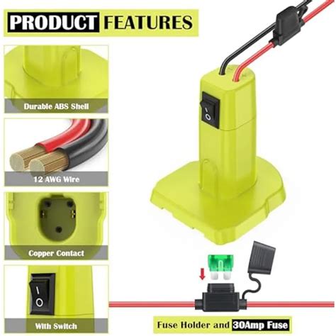Adapter For 18v Battery Wheels Battery Conversion Kit With Fusesandwire