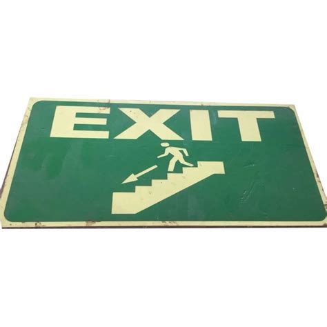 Fluorescent Rectangle Aluminum Night Glow Exit Sign Board For Office And Industry At Rs 10