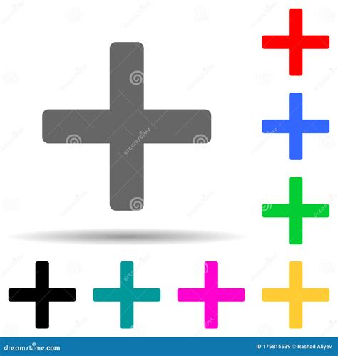 plus sign multi color style icon simple thin line outline vector of