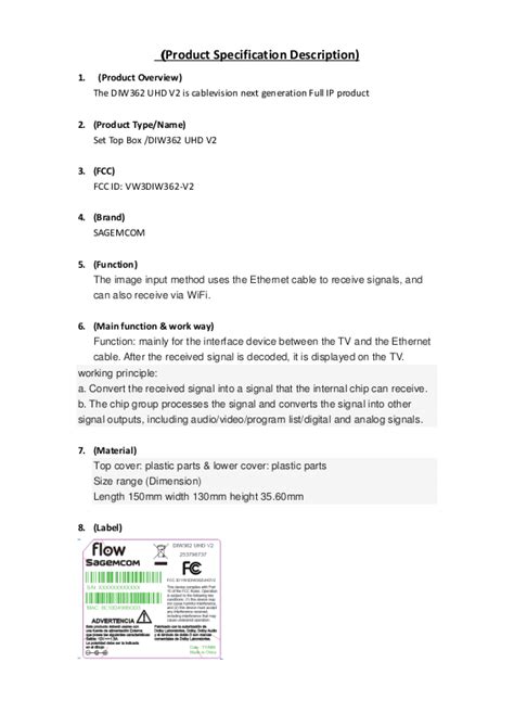 SAGEMCOM BROANDS DIW362 V2 User Manual
