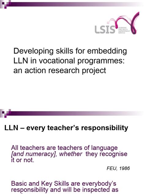441 Developing Skills For Embedding Lln In Vocational Programmes Powerpoint Bc Pdf Literacy