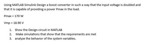 Using MATLAB Simulink Design A Boost Converter In Chegg