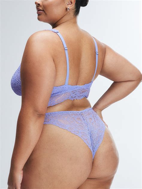 Romantic Corded Lace Front Closure Bralette In Blue Savage X Fenty