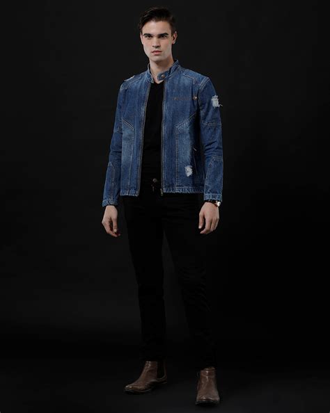 Mens Denim Biker Jacket Breto Temple Of Denim