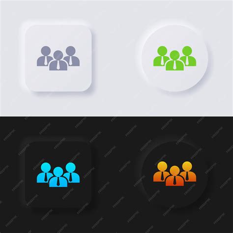 Premium Vector Group Of People Icon Set Multicolor Neumorphism