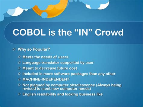 PPT The Language Of COBOL PowerPoint Presentation Free Download ID