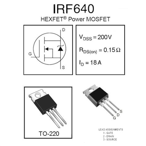 IRF640 Pinout, Equivalent, Description, Features,, 58% OFF