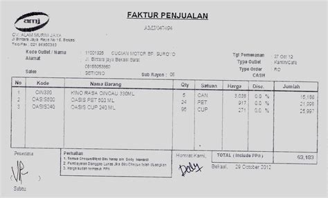 Pengertian Faktur Penjualan Tunai Komponen Beserta Fungsi Fungsinya Images