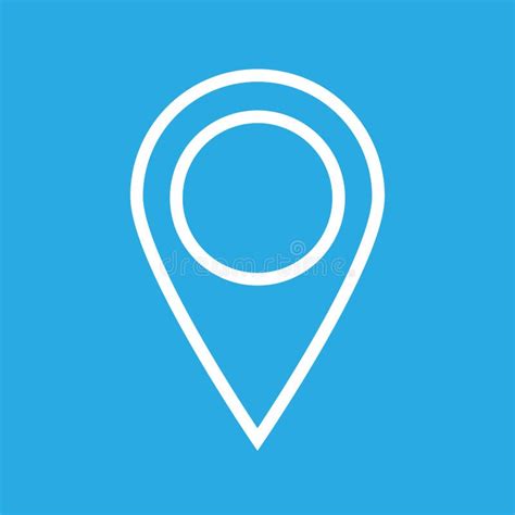 Geolocation Icon On A Blue Background Linear Pin Code Icons Of The