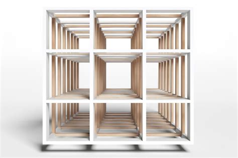 Premium Vector Open Empty Wooden Cubic Frame With Equilateral Sides