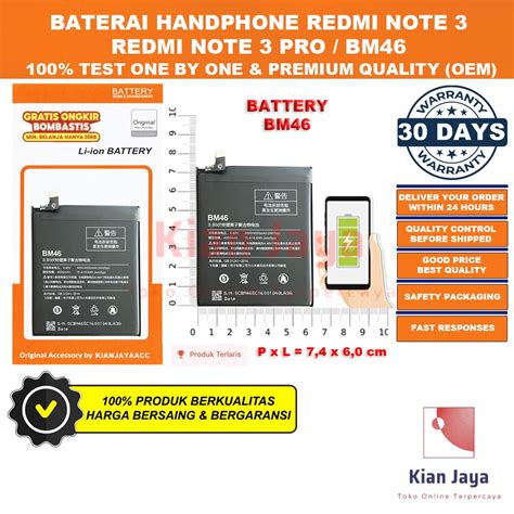 Jual Baterai Redmi Note Note Pro Bm Original Oem Battery Batrai Batre Handphone Hp Bm